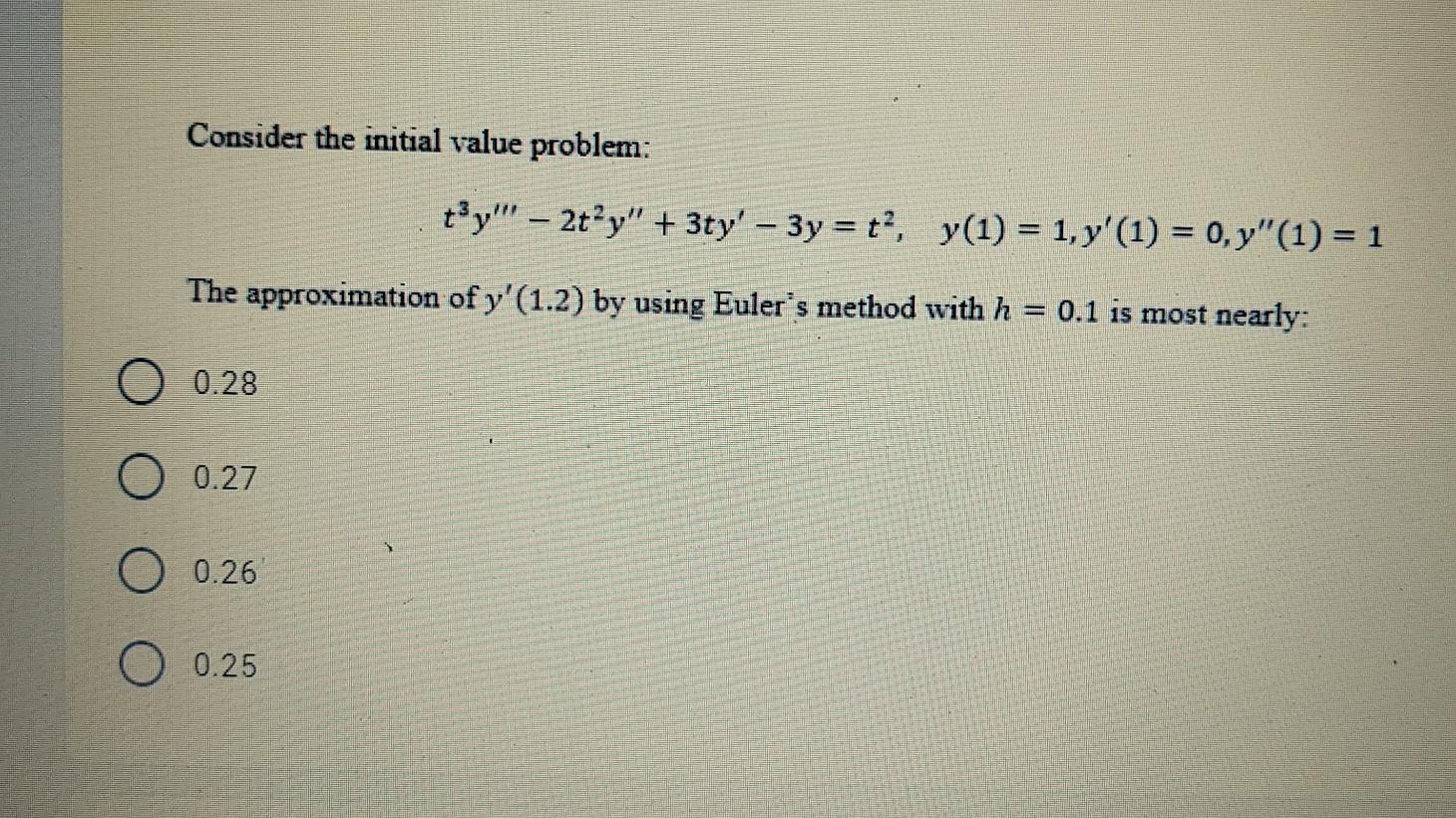Solved Consider the initial value problem: ty" - 2ty" + 3ty' | Chegg.com