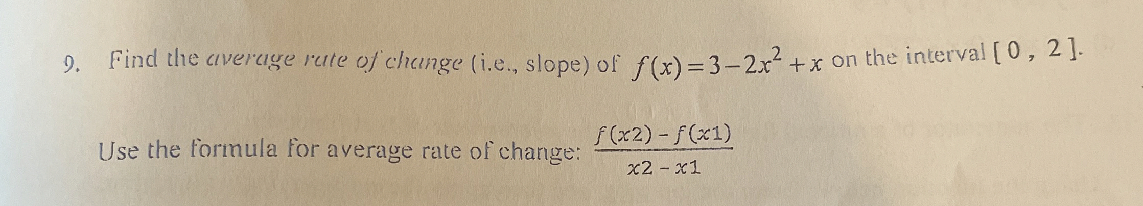 Solved Find the average rate of change (i.e., ﻿slope) ﻿of | Chegg.com