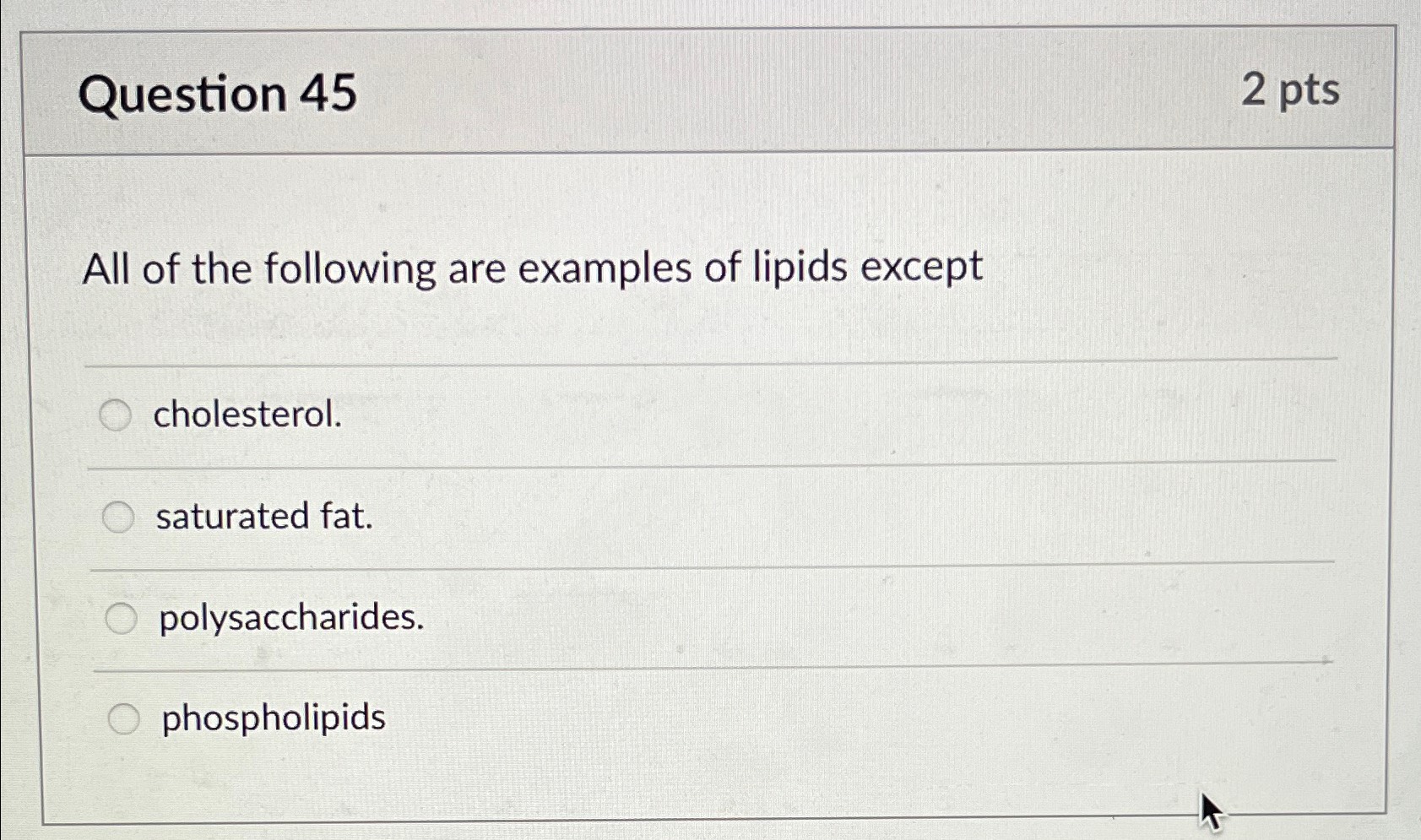 Solved Question 452 ﻿ptsAll of the following are examples of | Chegg.com