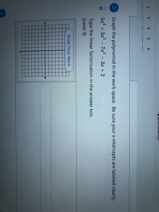 Solved yurulduive.com 2 3 4 5 6 2 Graph the polynomial in | Chegg.com