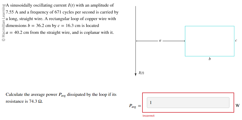 Solved A sinusoidally oscillating current I(t) ﻿with an | Chegg.com