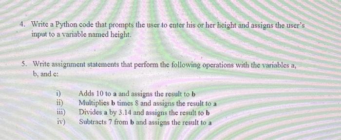 Solved 4. Write a Python code that prompts the user to enter | Chegg.com