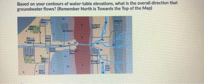 Solved Based on your contours of water-table elevations, | Chegg.com