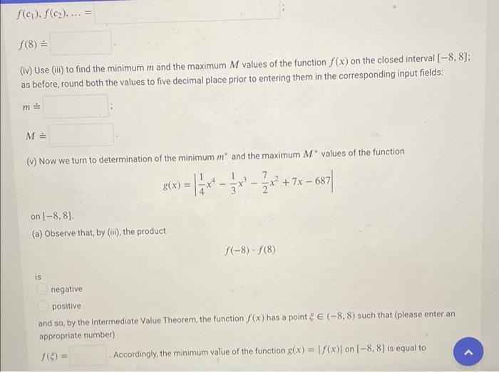 Solved (Min Max Values of Differentiable Functions). | Chegg.com