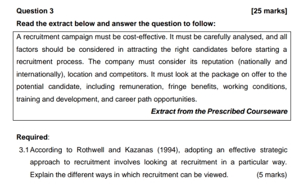 Solved Question 3[25 ﻿marks]Read the extract below and | Chegg.com