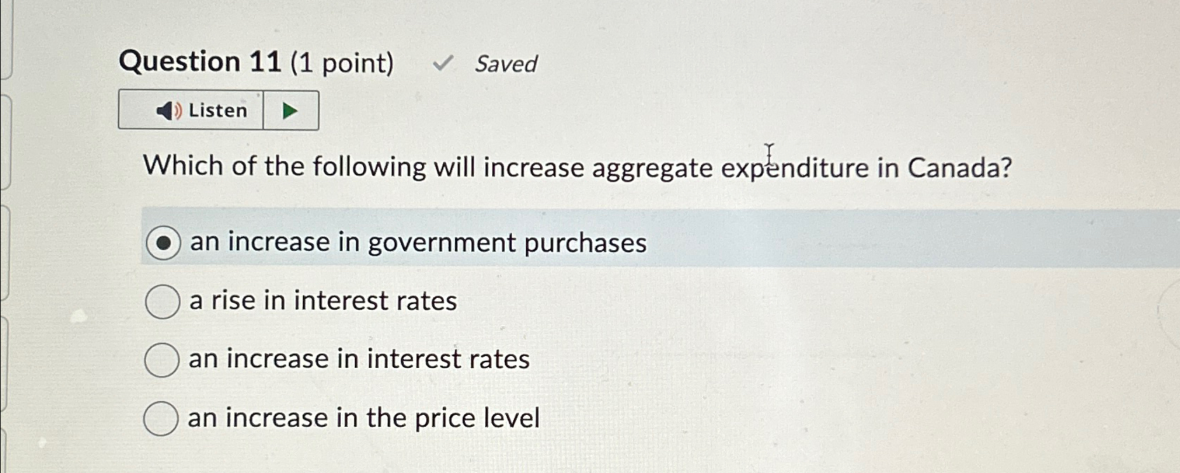 Solved Question 11 (1 ﻿point) ﻿SavedListenWhich of the | Chegg.com