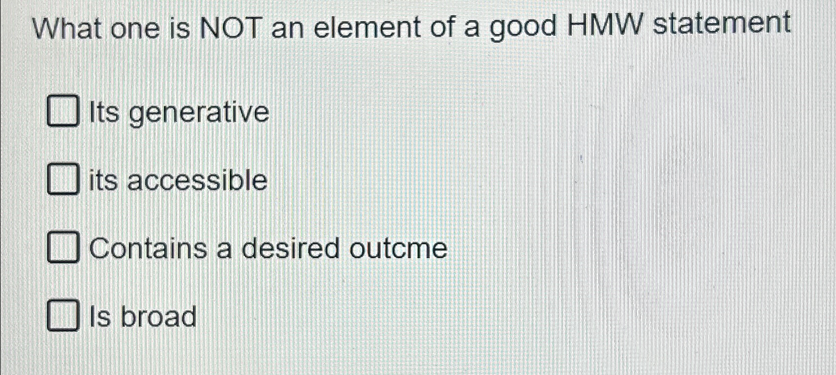 Solved What one is NOT an element of a good HMW statementIts | Chegg.com