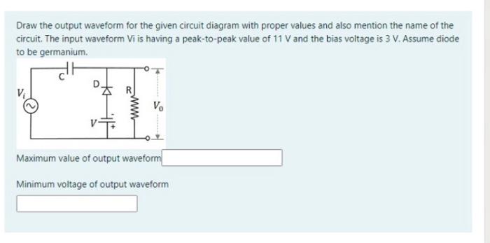 Solved Draw the input waveform and output waveform for the | Chegg.com