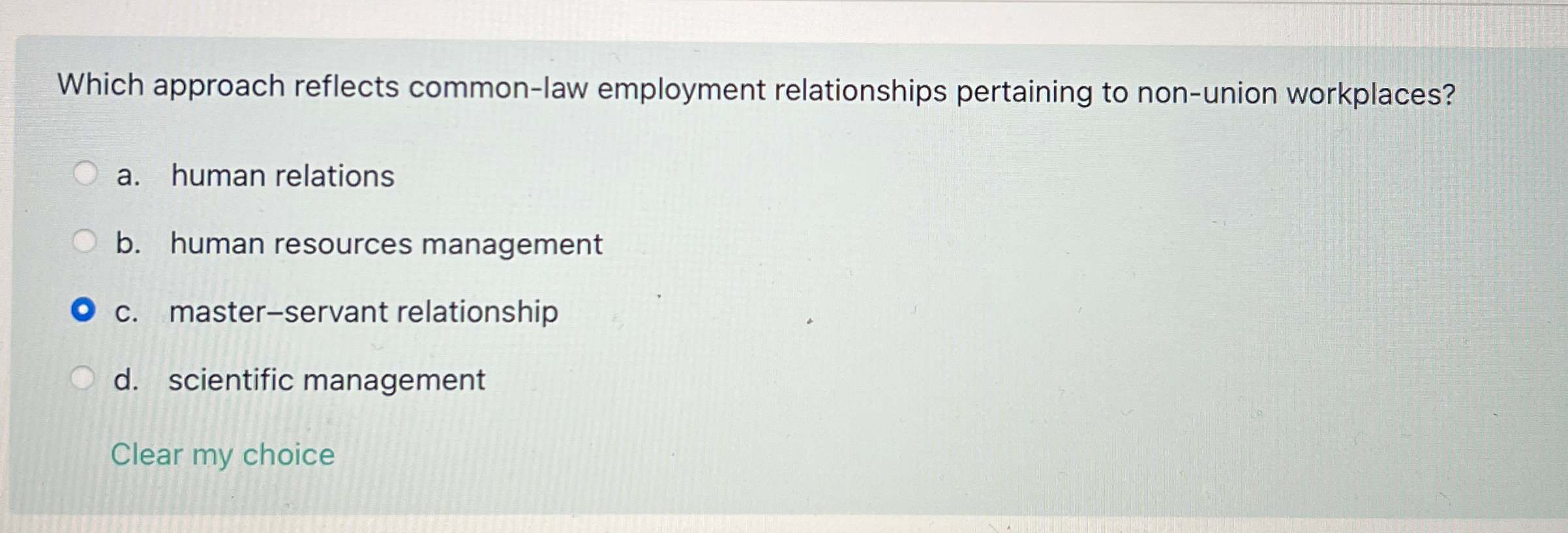 Solved Which approach reflects common-law employment | Chegg.com