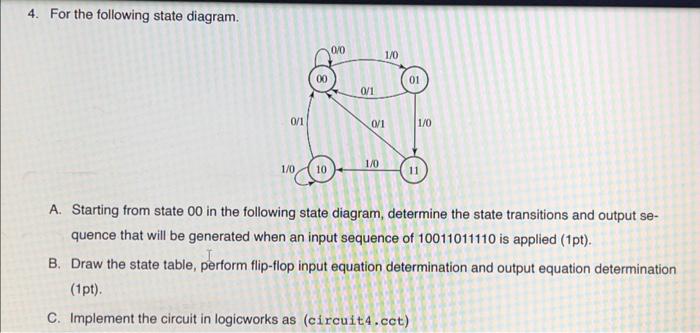 Solved 4. For the following state diagram. A. Starting from | Chegg.com