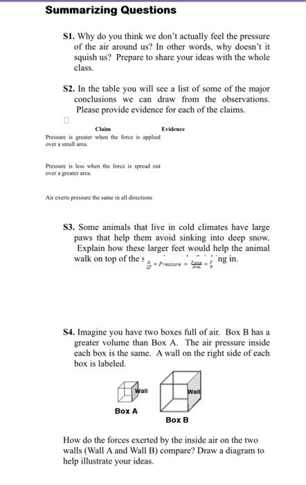 Solved Summarizing Questions S1. Why do you think we don't | Chegg.com