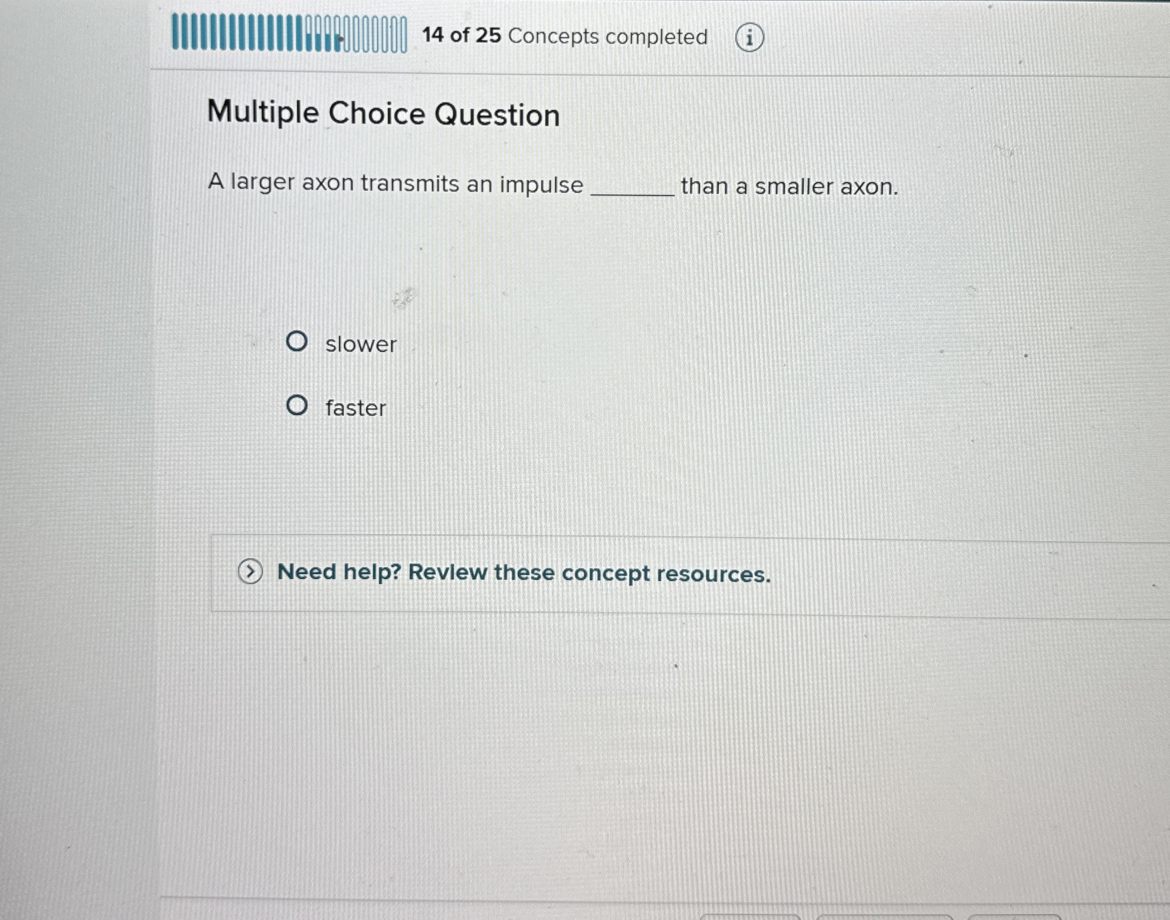 Solved 14 ﻿of 25 ﻿Concepts completed(i)Multiple Choice | Chegg.com