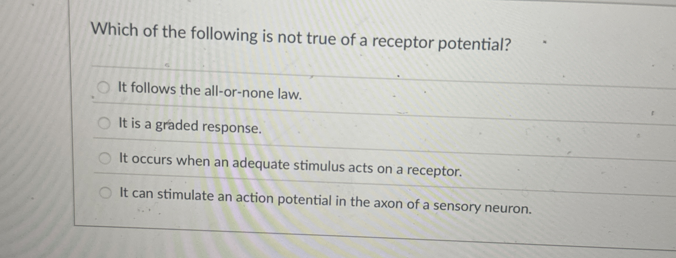 Solved Which of the following is not true of a receptor | Chegg.com