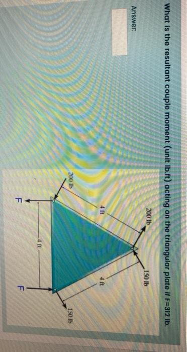 Solved What is the resultant couple moment (unit Ib.ft) | Chegg.com