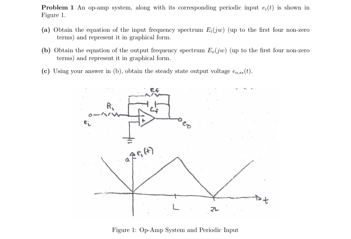 Solved Problem 1 An op-amp system, along with its | Chegg.com