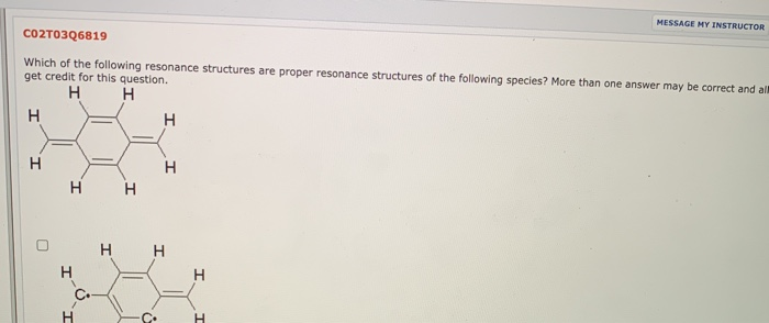 Solved Which of the following resonance structures are | Chegg.com