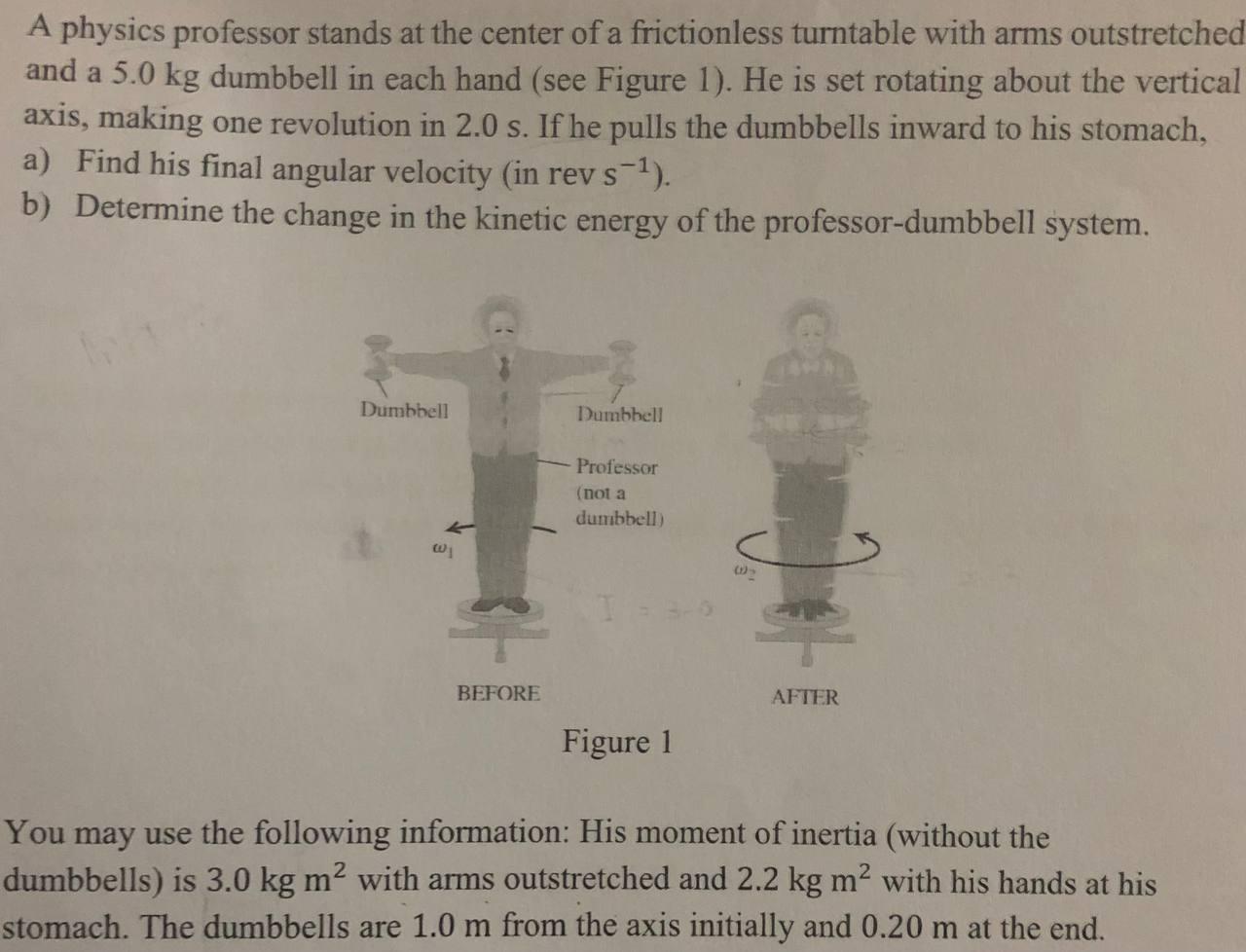 Solved A physics professor stands at the center of a | Chegg.com