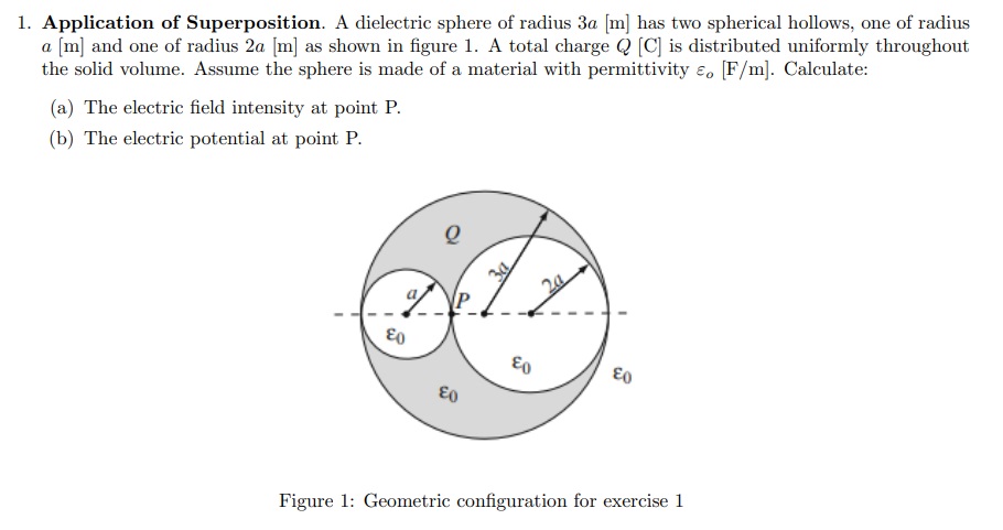 Solved Application of Superposition. A dielectric sphere of | Chegg.com