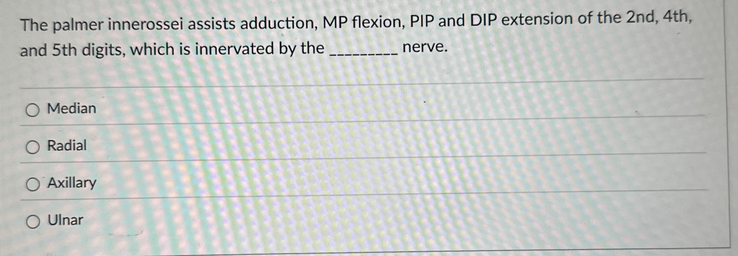 Solved The palmer innerossei assists adduction, MP flexion, | Chegg.com