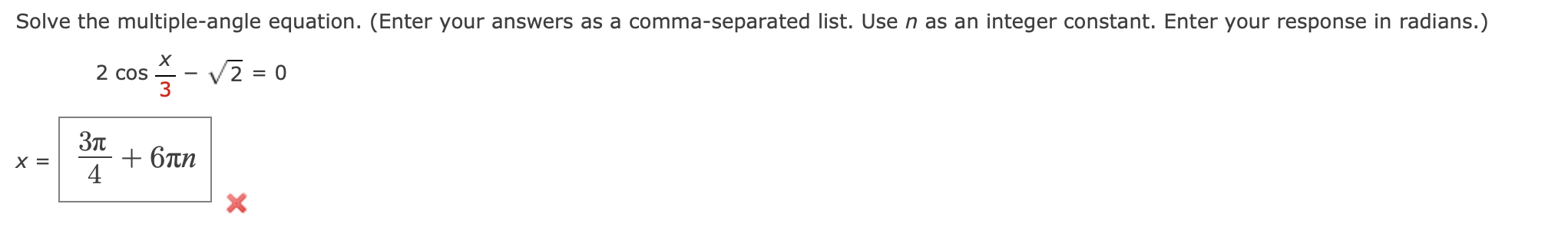 Solved Solve the multiple-angle equation. (Enter your | Chegg.com