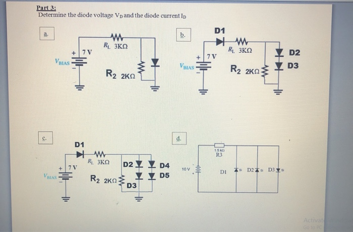 Solved Part 2: Use diode complete model equivalent circuit | Chegg.com