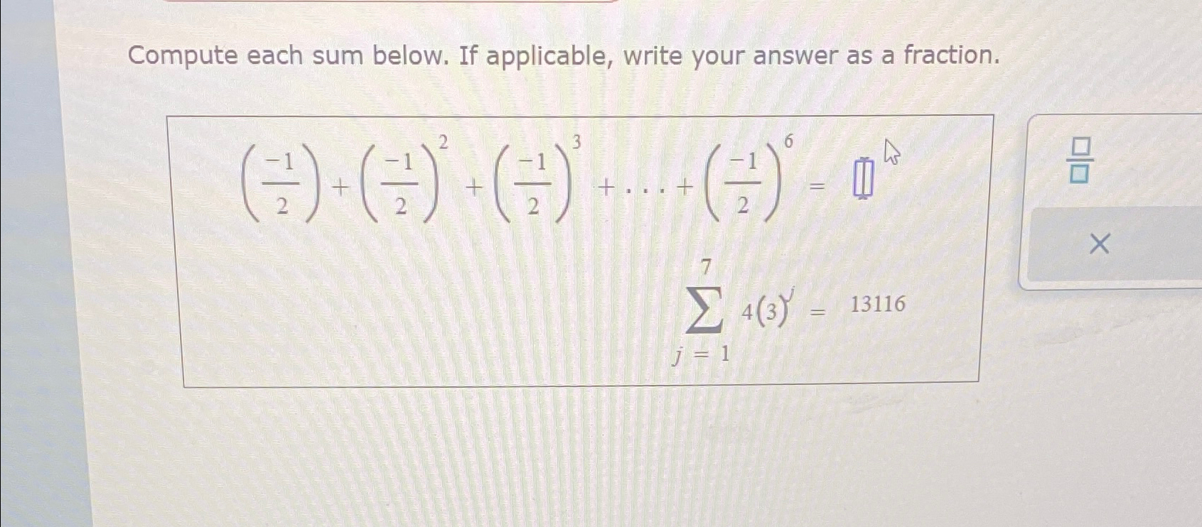 Compute each sum below. If applicable, write your | Chegg.com