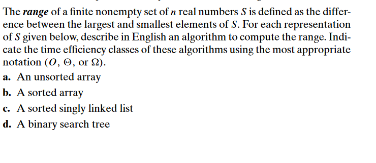 Solved The range of a finite nonempty set of n ﻿real numbers | Chegg.com
