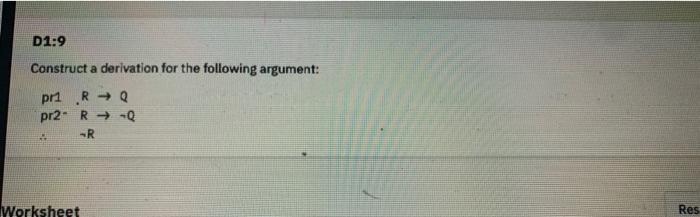 D1:9 Construct a derivation for the following | Chegg.com