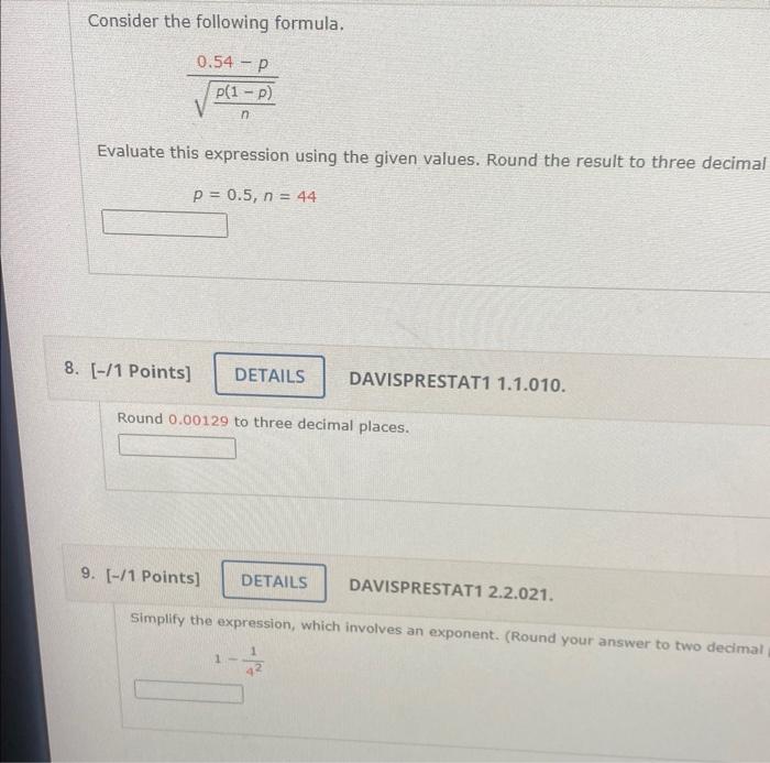 Solved Consider the following formula. n5x−50 Evaluate this | Chegg.com
