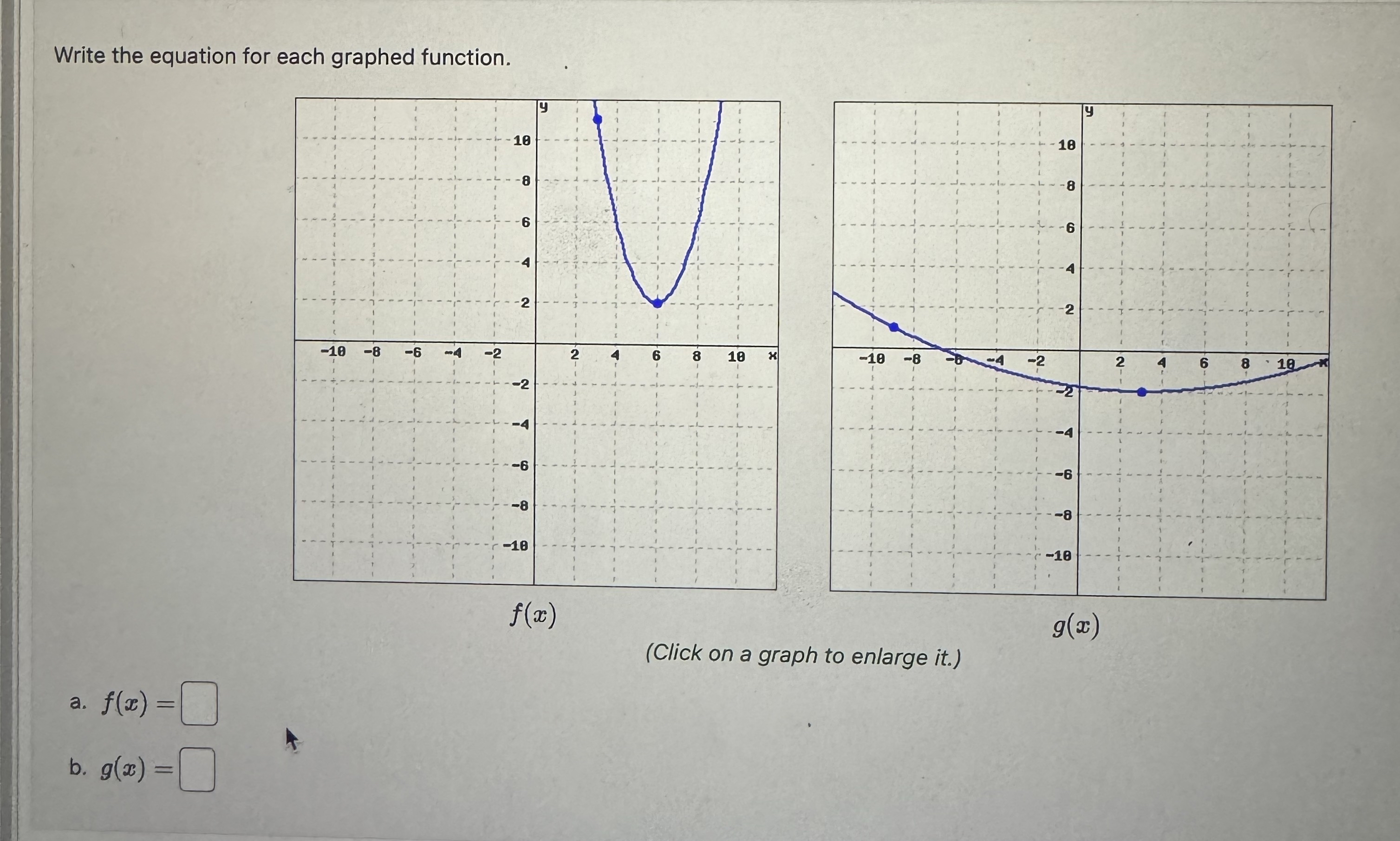 Solved Write the equation for each graphed | Chegg.com