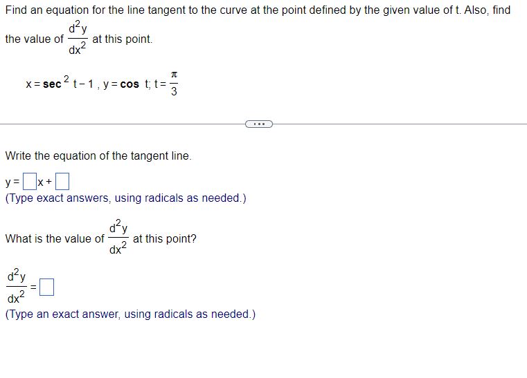 Solved Find an equation for the line tangent to the curve at | Chegg.com