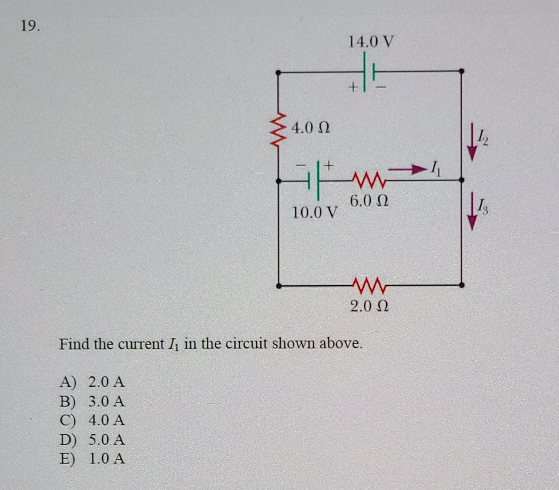 Solved Find the current I1 ﻿in the circuit shown | Chegg.com