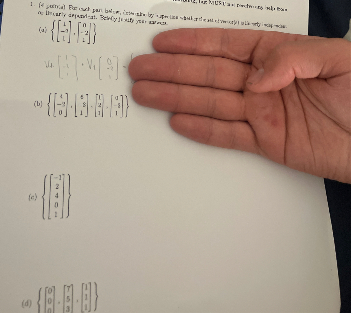 Solved (4 ﻿points) ﻿For each part below, determine by | Chegg.com