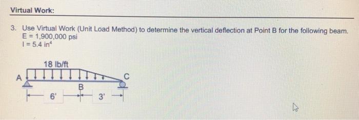 Solved Virtual Work: 3. Use Virtual Work (Unit Load Method) | Chegg.com