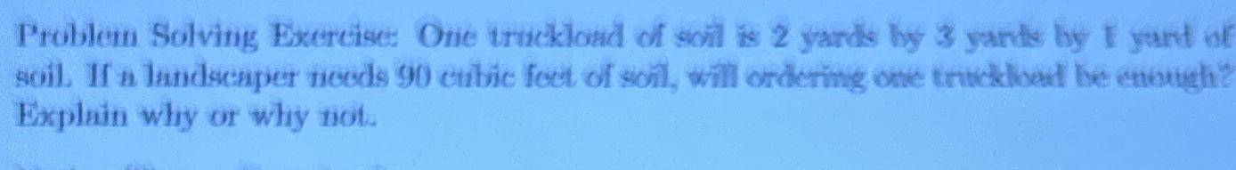 Solved Problem Solving Exercise: One trickload of soil is 2 | Chegg.com