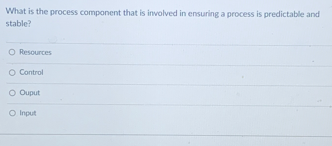 Solved What is the process component that is involved in | Chegg.com