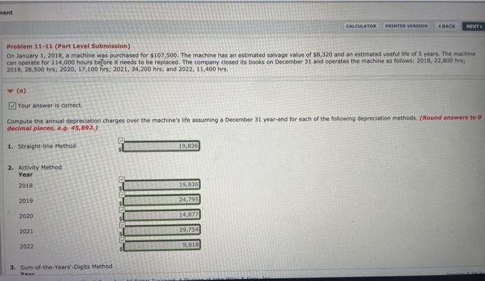 Solved ment CALCULATOK PRINTER VERSION | Chegg.com