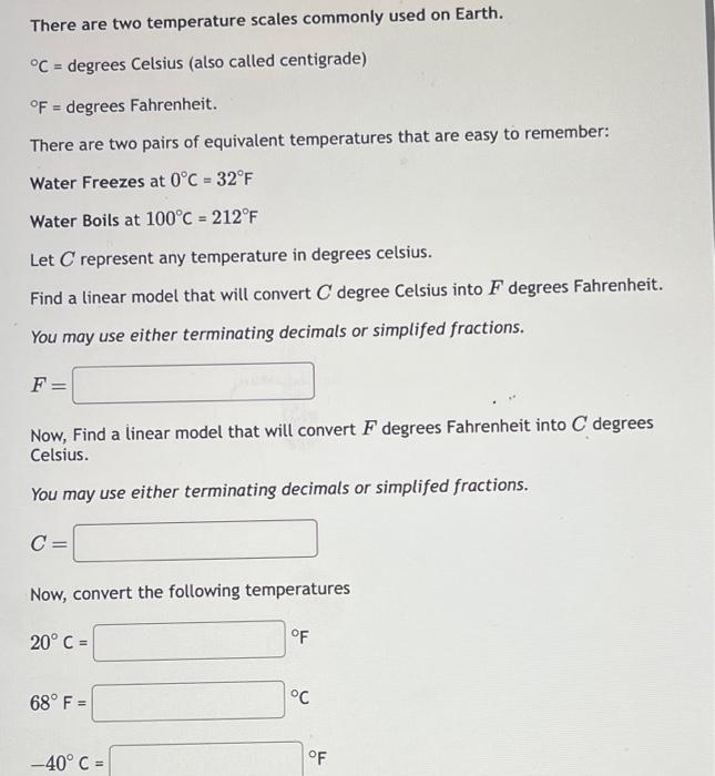 Solved There are two temperature scales commonly used on | Chegg.com