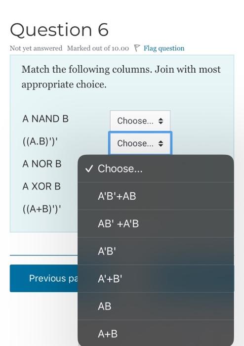 Solved Match the following columns. Join with most | Chegg.com