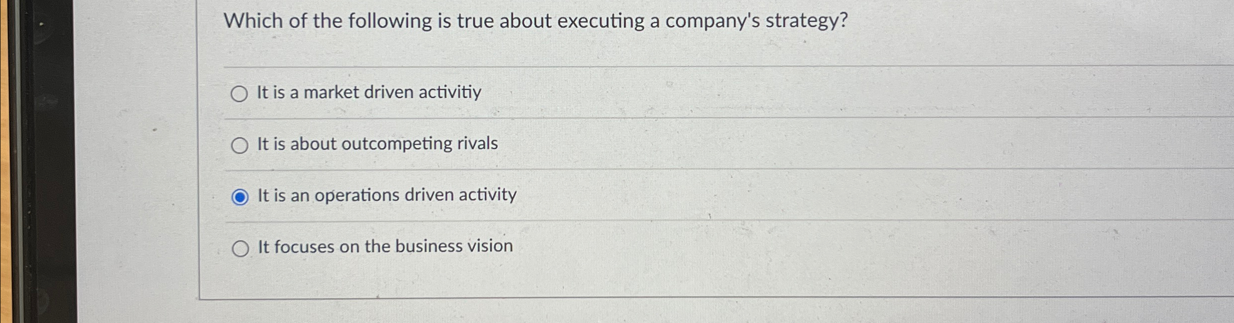 Solved Which of the following is true about executing a | Chegg.com