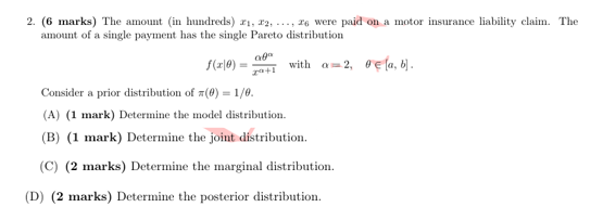 [Solved]: Loss model, Actuarial science (show formulas an