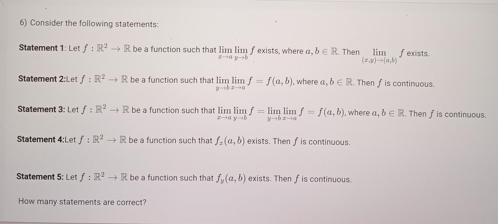 6) Consider the following statements: Statement 1: | Chegg.com