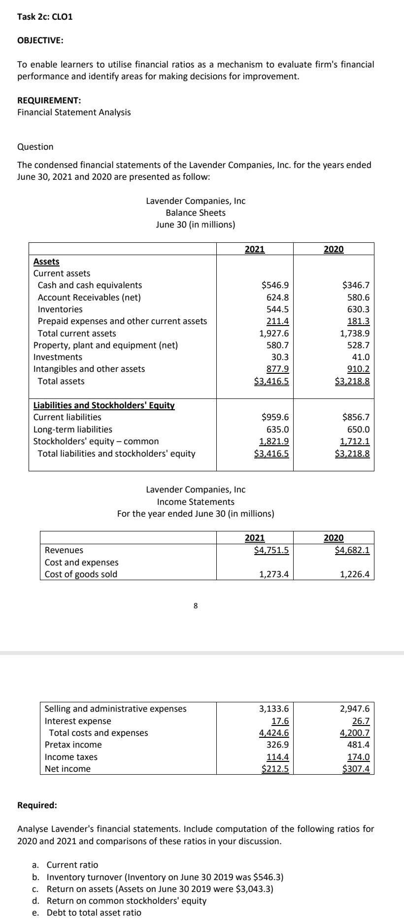 Solved Task 2c: CLO1 OBJECTIVE: To enable learners to | Chegg.com