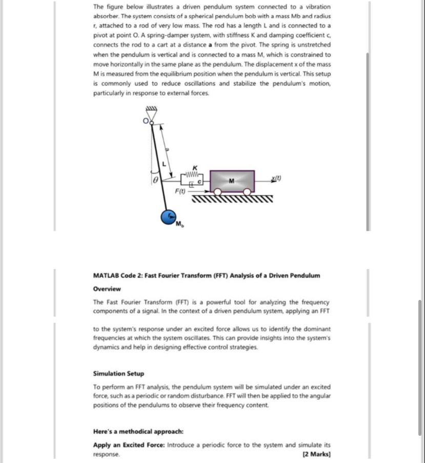 Solved The figure below illustrates a driven pendulum system | Chegg.com