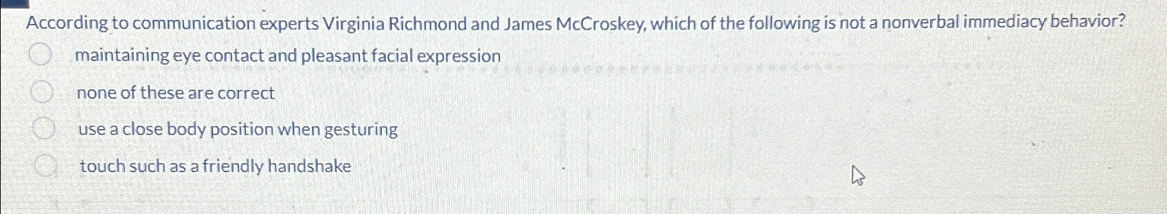 Solved According to communication experts Virginia Richmond | Chegg.com