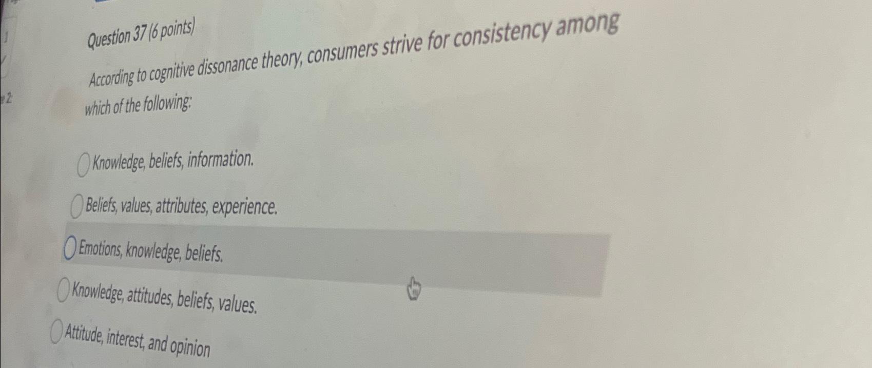 Solved Question 37 (6points)According to cognitive | Chegg.com