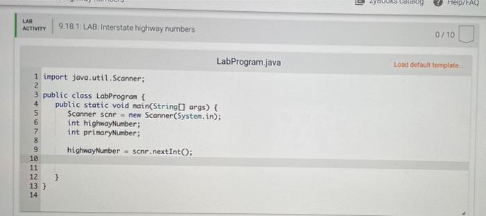 Solved TH111) 9.18 LAB: Interstate highway numbers Primary | Chegg.com