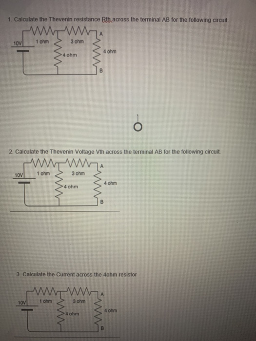 Solved 1. Calculate the Thevenin resistance Rth across the | Chegg.com