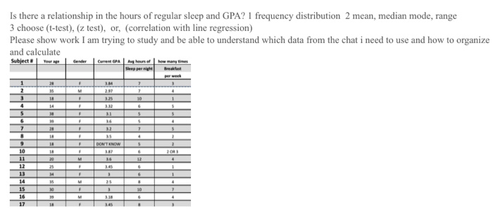 Solved Is there a relationship in the hours of regular sleep | Chegg.com