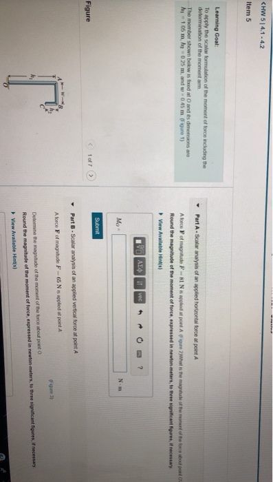 Solved Part B. Scalar analysis of an applied vertical force | Chegg.com